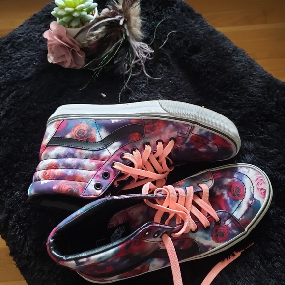 Vans | Shoes | Vans High Top Roses In Space | Poshmark